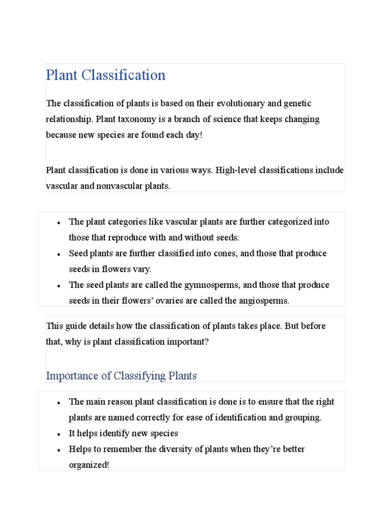 Plants Classification | PDF | Plants | Seed