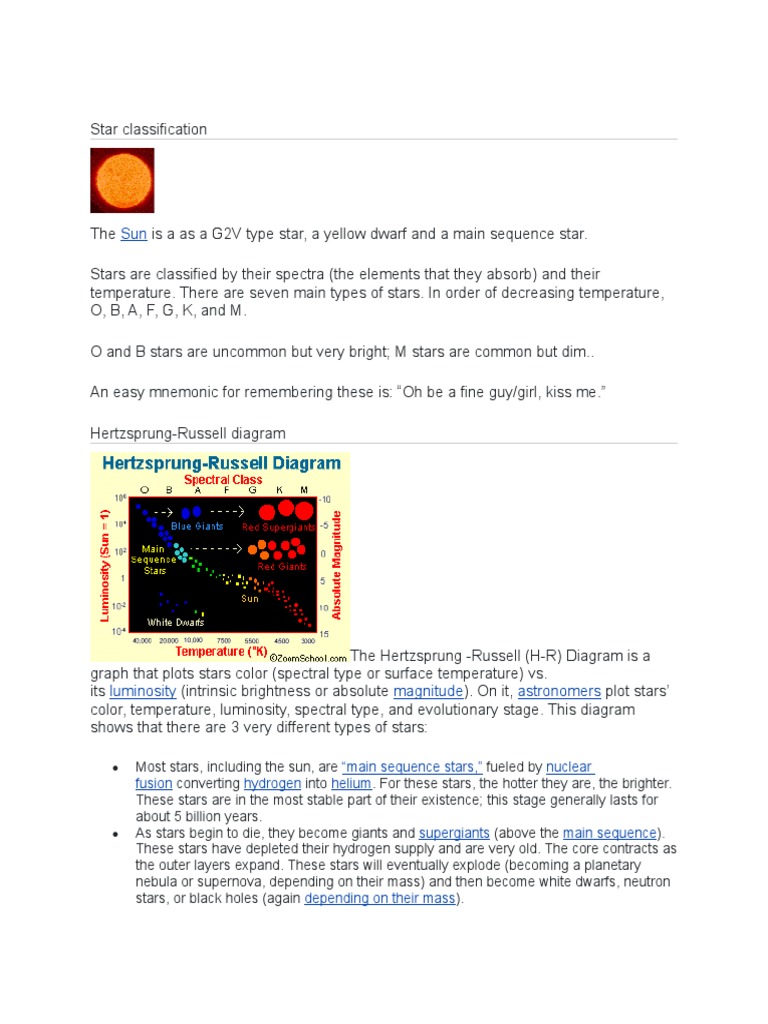 3 Main Types of Star | PDF | Stars | Sun