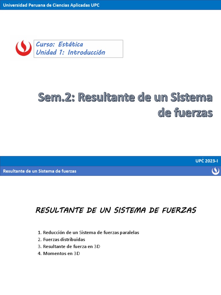 Sem02 - Resultante de un Sistema de Fuerzas | PDF | Vector Euclidiano ...
