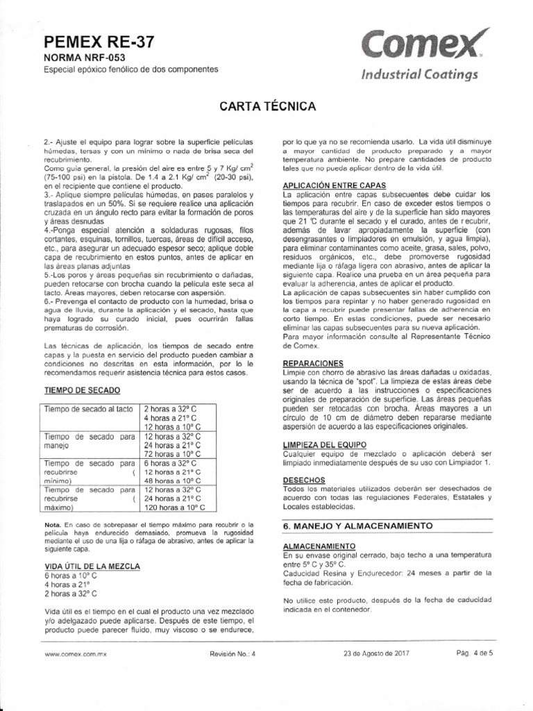 Re-37 Comex | PDF | Sustancias químicas | Química