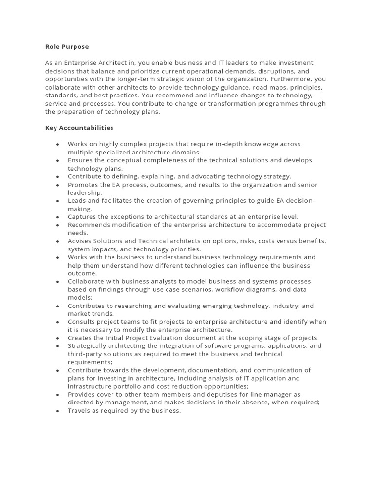 Enterprise Architect | PDF | Enterprise Architecture | Computing
