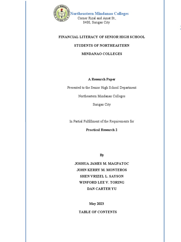 Financial Literacy Thesis | PDF | Analysis Of Variance | Financial Literacy