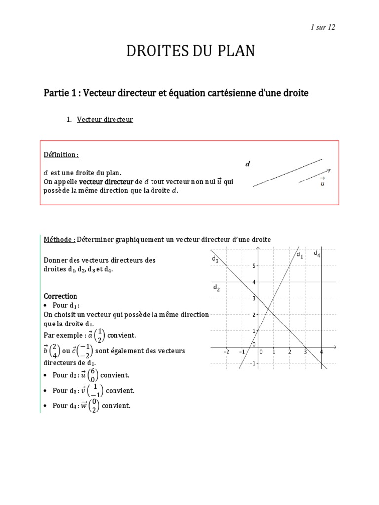Droites Du Plan | PDF | Coordonnées cartésiennes | Droite (mathématiques)