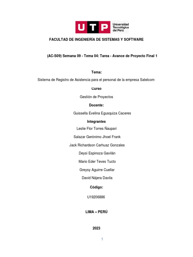 Avance de Proyecto Final 1 | PDF | Calidad (comercial) | Gestión de la calidad