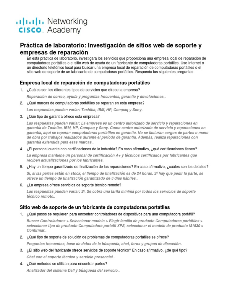7.7.2.6 Lab - Investigate Support Websites | PDF | Soporte técnico ... 7.7.2.6 Lab - Investigate Support Websites | PDF | Soporte técnico ...