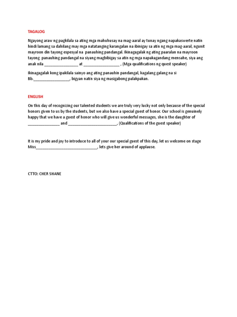 INTRODUCTION OF THE SPEAKER | PDF