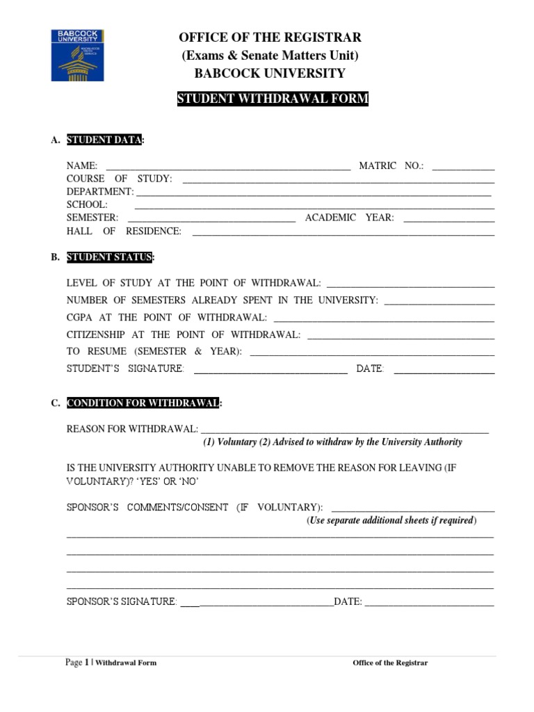 Registry Withdrawal Form | PDF