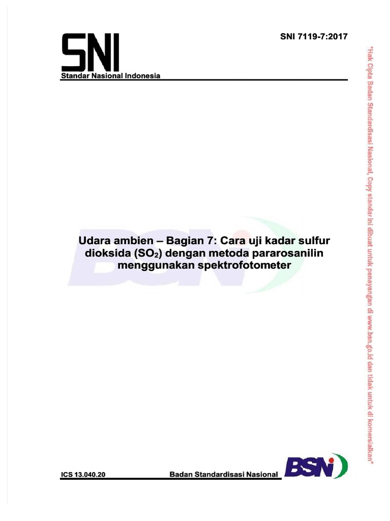 PDF So2 29599 Sni 7119 7 2017 - Compress | PDF