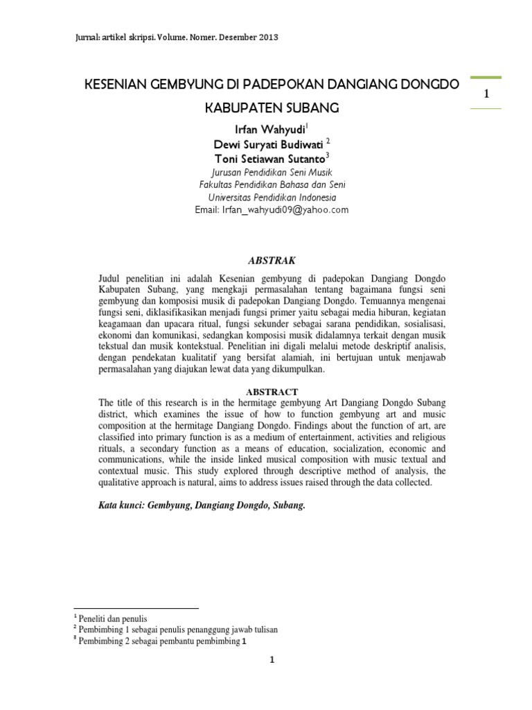 Kesenian Gembyung Di Padepokan Dangiang | PDF