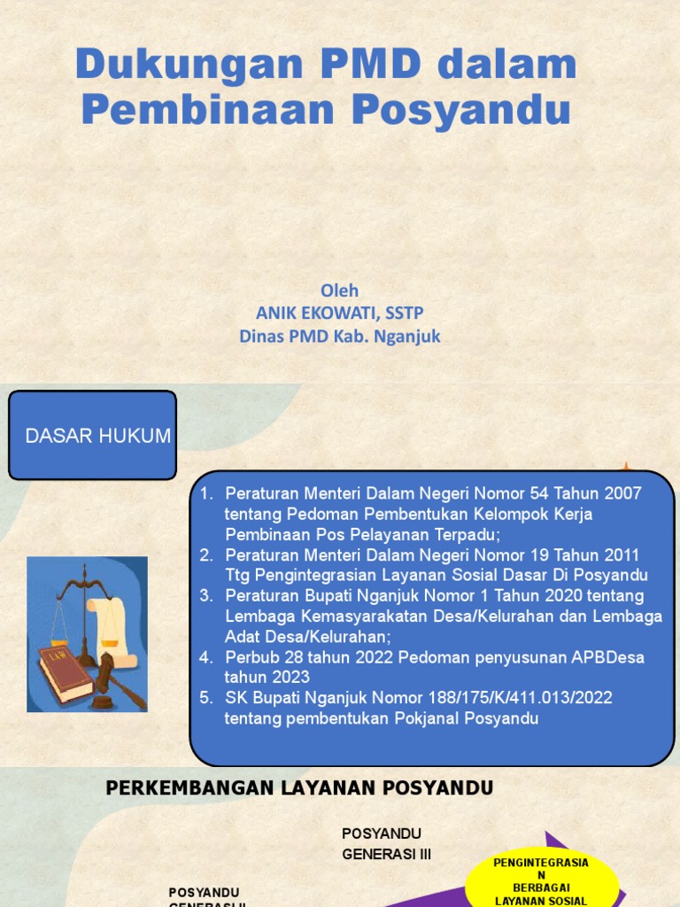 Peran Dinas PMD Dalam Pembinaan Posyandu (Optimalisasi Dana Desa Dan ...