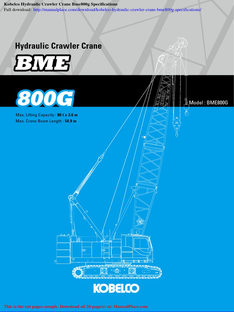Kobelco BME800G Crane Specs Guide | PDF