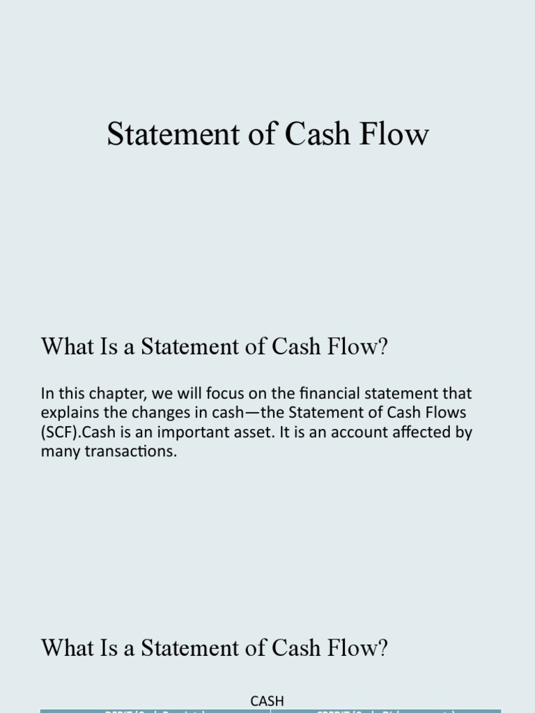 Statement of Cash Flow | Download Free PDF | Debits And Credits | Deferral