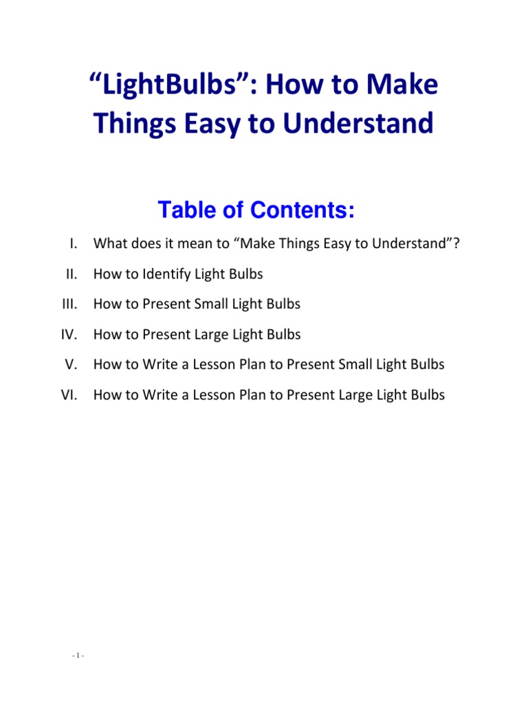Lightbulbs Workbook | PDF | Concept | Question