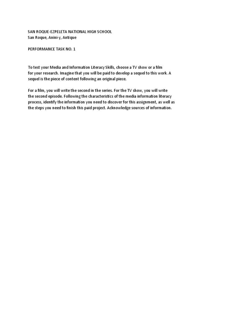 Performance Task 1 Pdf