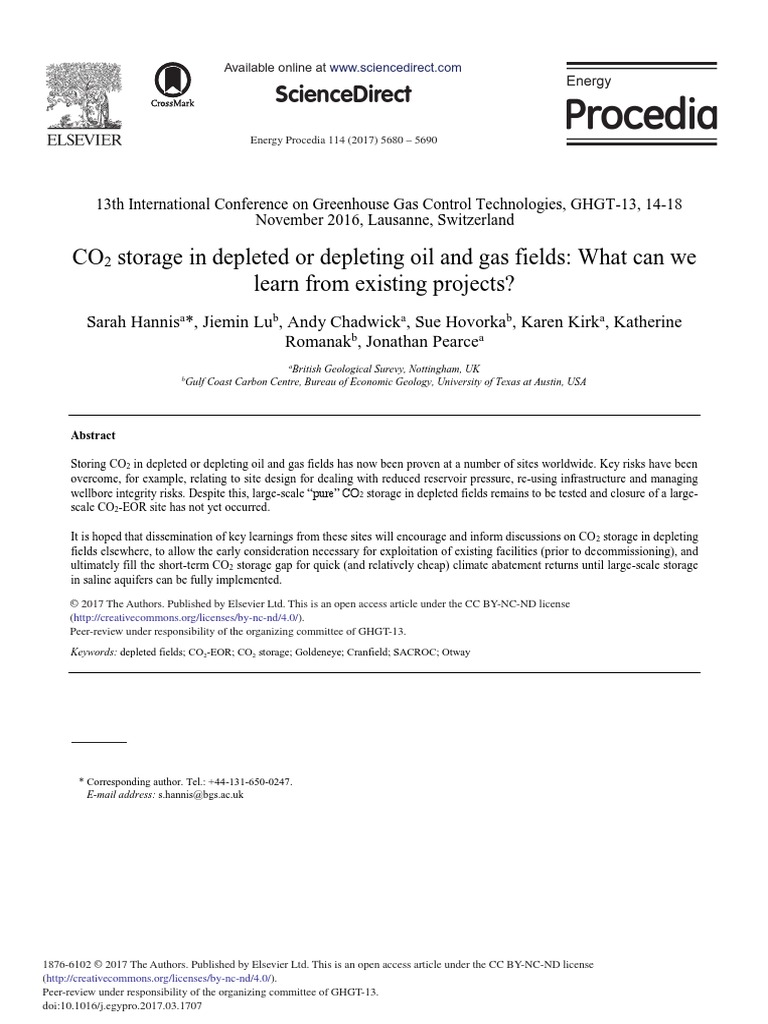 CO2 Storage in Depleted Fields | PDF | Petroleum Reservoir | Enhanced ...