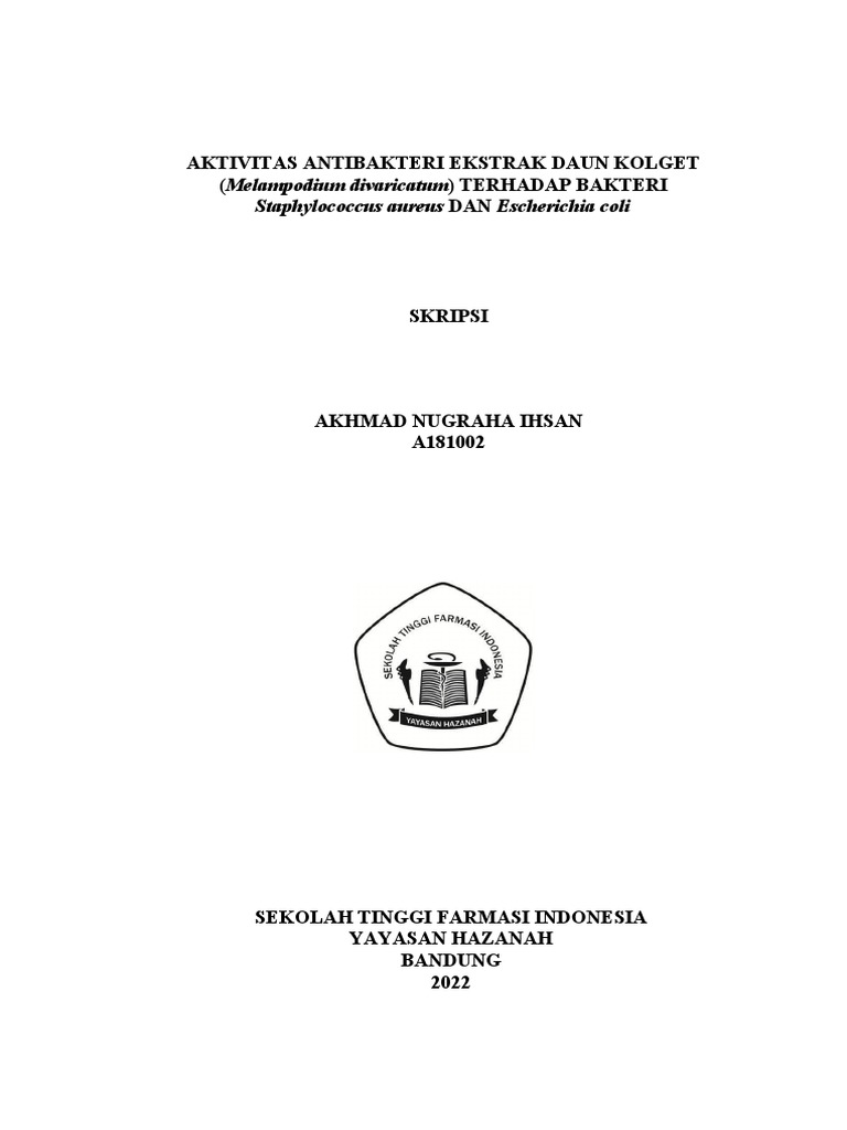 Aktivitas Antibakteri Daun Kolget | PDF