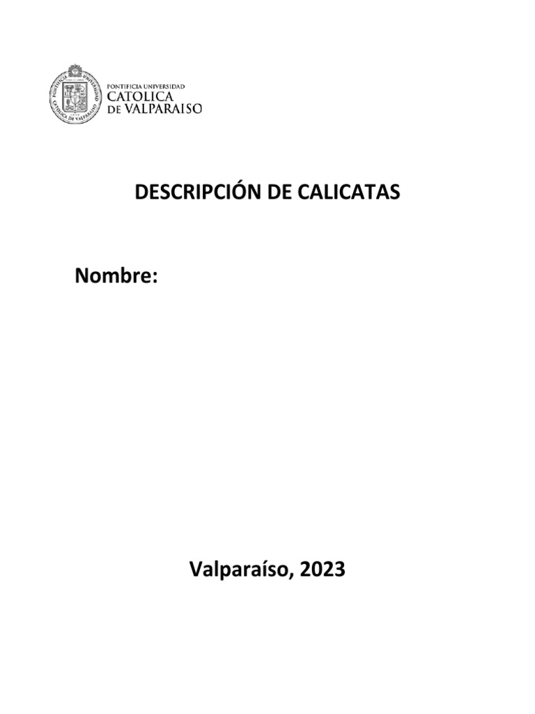 Ejemplo Descripcion Calicata | PDF | Naturaleza | Ciencias de la Tierra