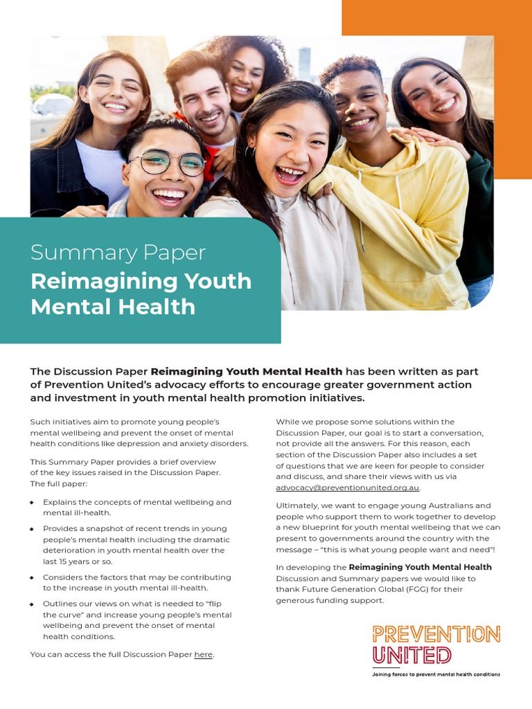Reimagining Youth Mental Health Summary | PDF | Mental Health | Child Abuse