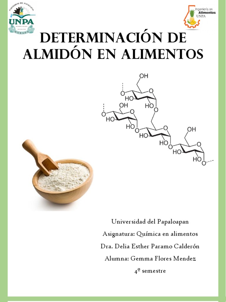 Determinación de almidón en alimentos | PDF | Almidón | Comida y bebida