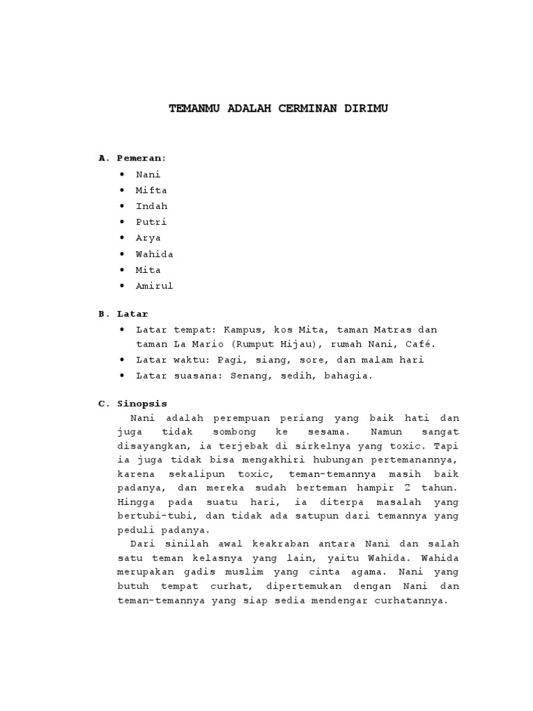 Naskah Film Bahasa Indonesia (Kelompok 1) | PDF