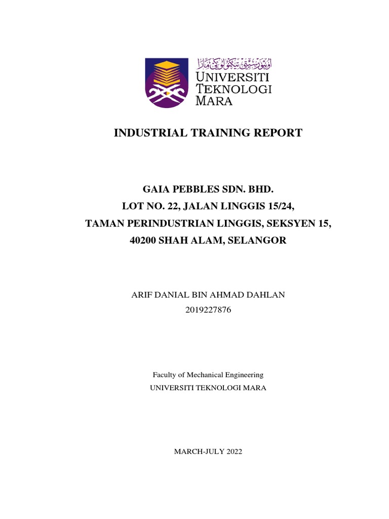 Arif Danial Bin Ahmad Dahlan - Report | PDF | 3 D Printing | Physical ...