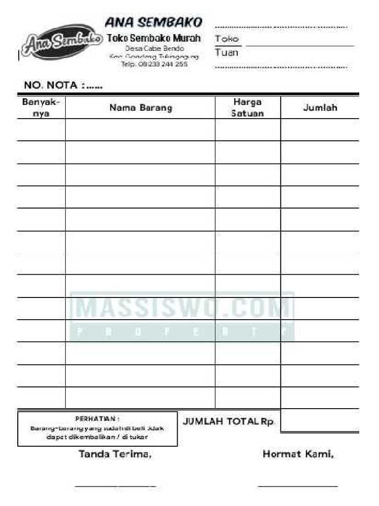 Nota Kosong Format Word 01 | PDF