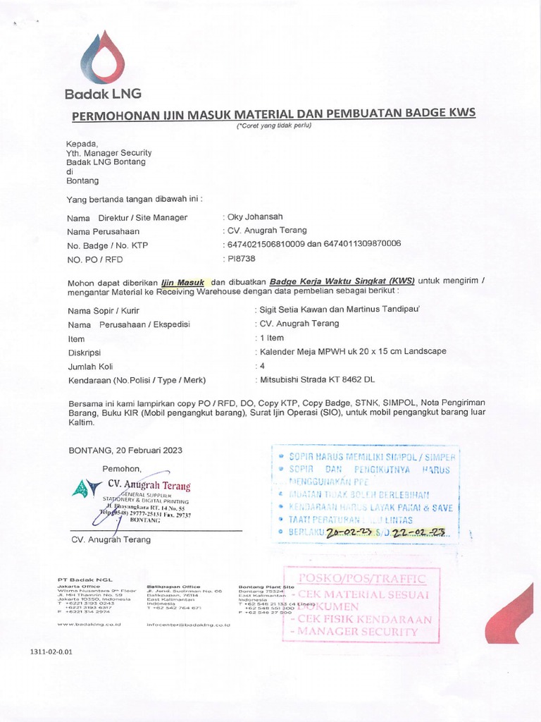 CV Anugerah Terang 20 Feb 23 | PDF