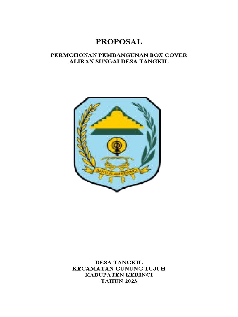 Permohonan Box Cover Sungai Desa Tangkil | PDF