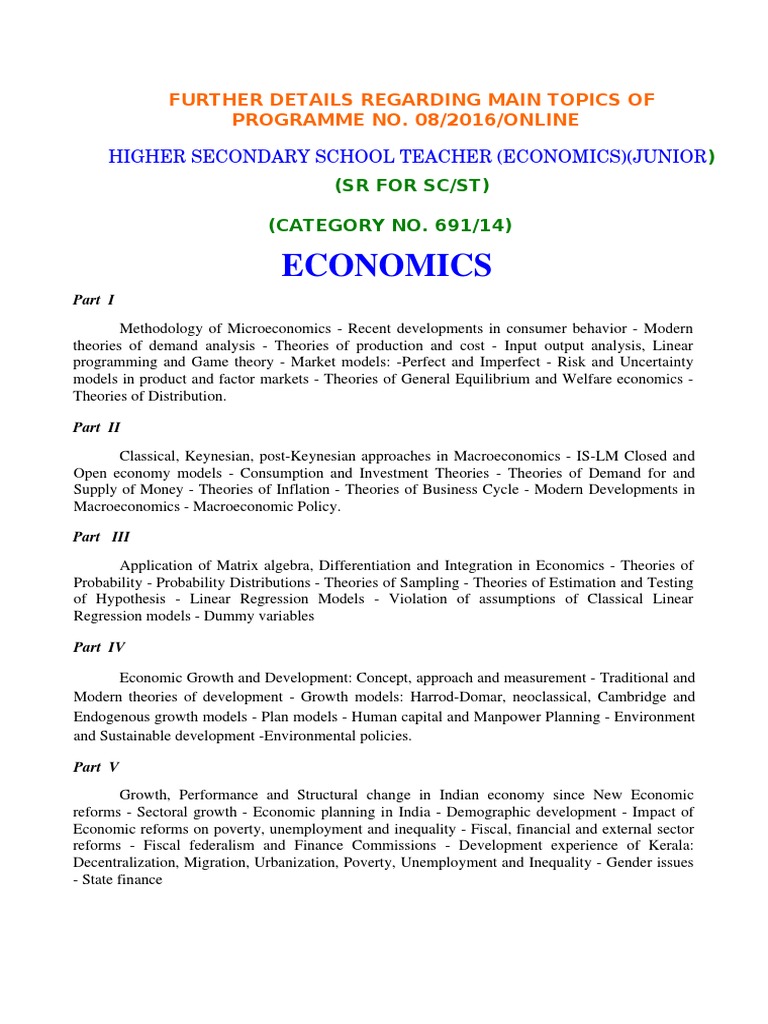 HSST Economics 0 | PDF | Economics | Macroeconomics