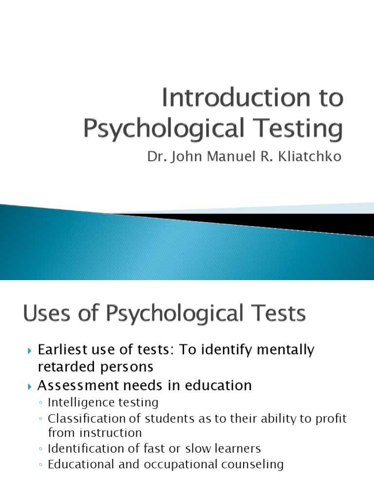 Introduction To Psychological Testing | PDF | Psychological Testing ...
