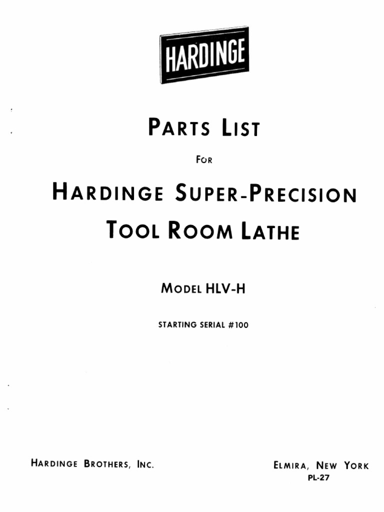 Hardinge-HLV-H-Parts-List | PDF