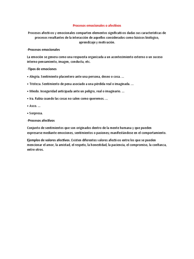 Procesos Emocionales y Afectivos | PDF