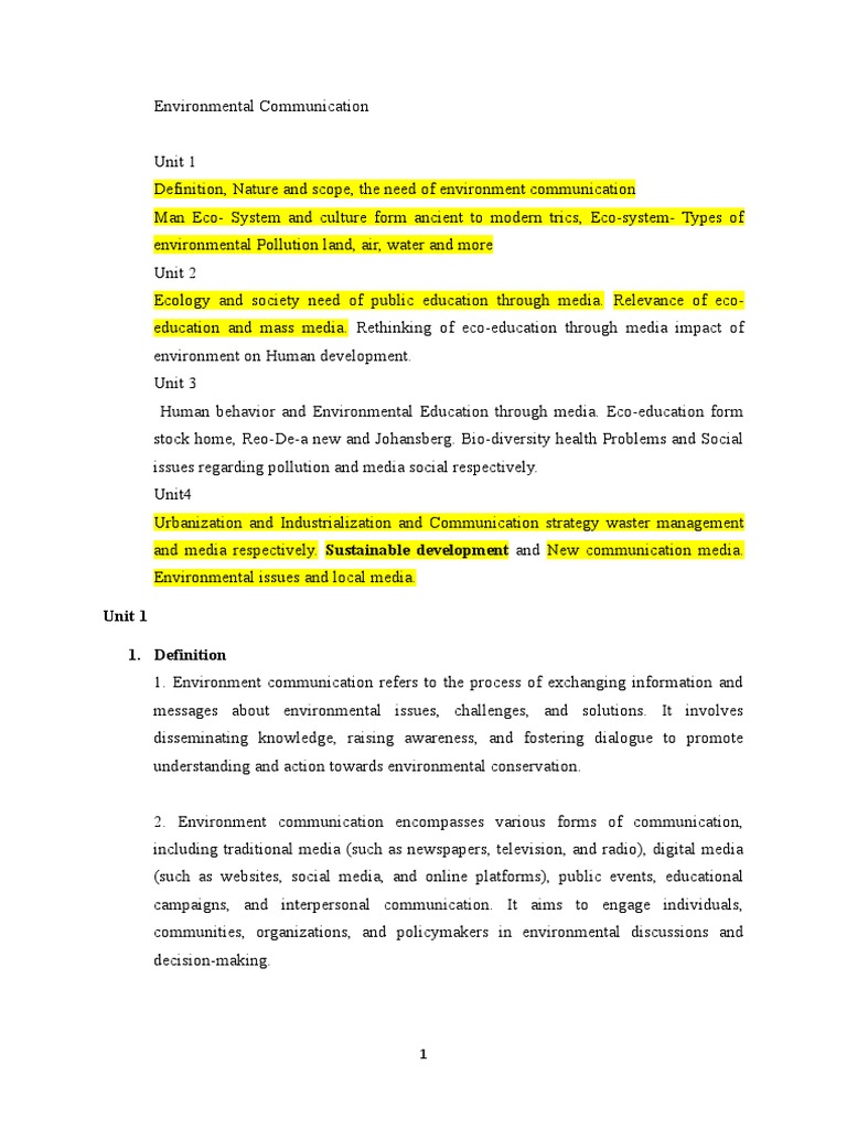 Environmental Communication | PDF | Sustainability | Sustainable ...