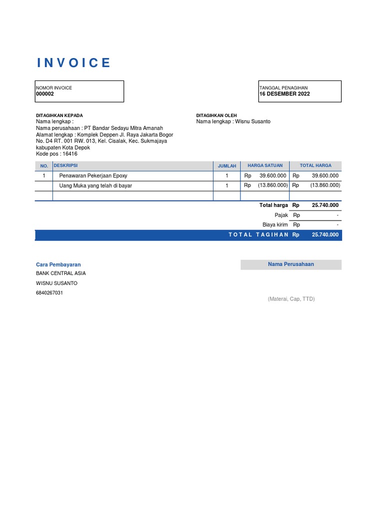 Contoh Invoice | PDF