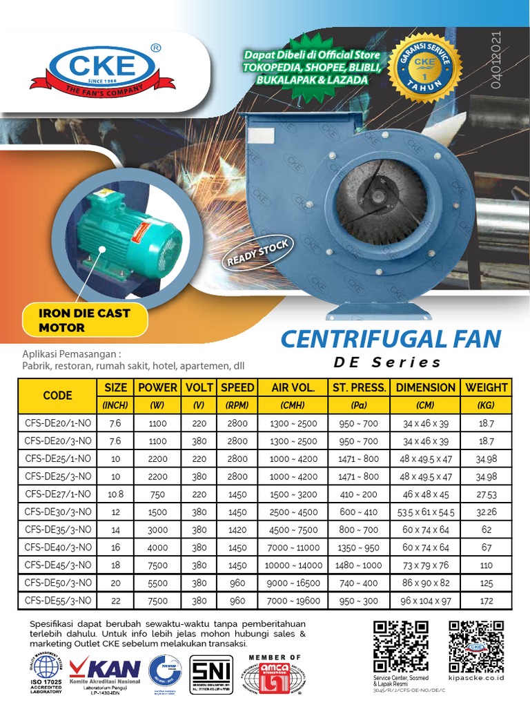 Centrifugal Fan Cfs De20 1 No-Fafdf-2768 6086 2 | PDF