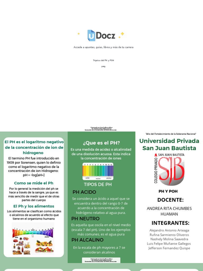 Triptico Del PH y Po 439474 Downloadable 3522918 | PDF | Ph | Química analítica