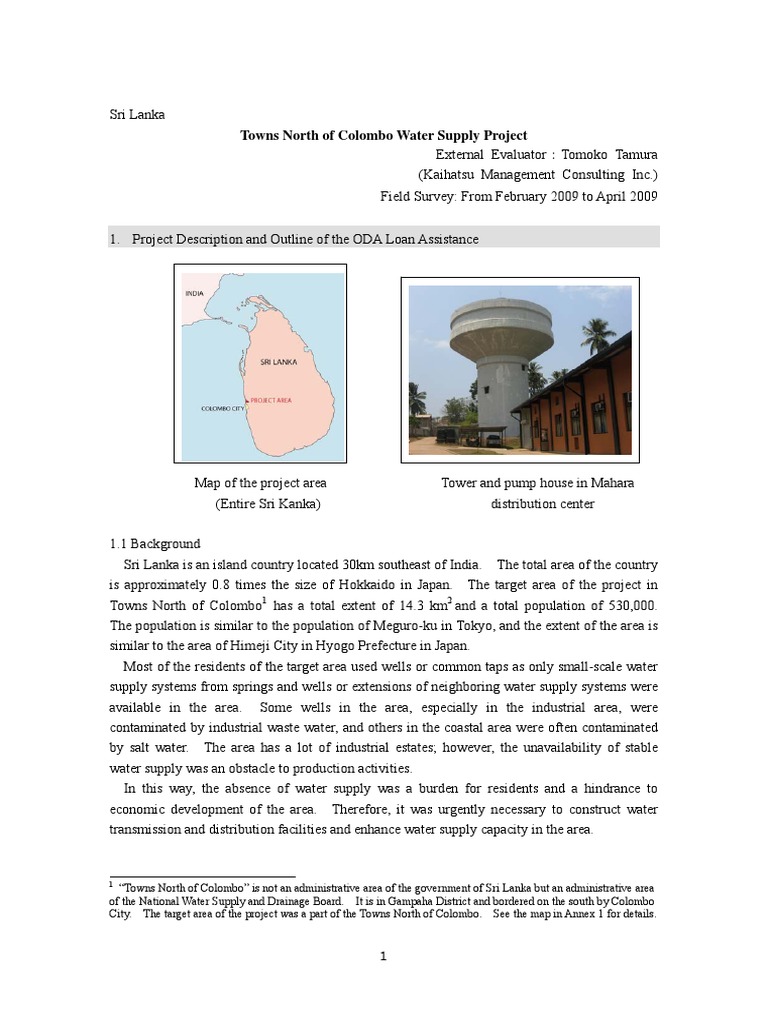 Towns North of Colombo Water Supply Project | Download Free PDF | Water ...
