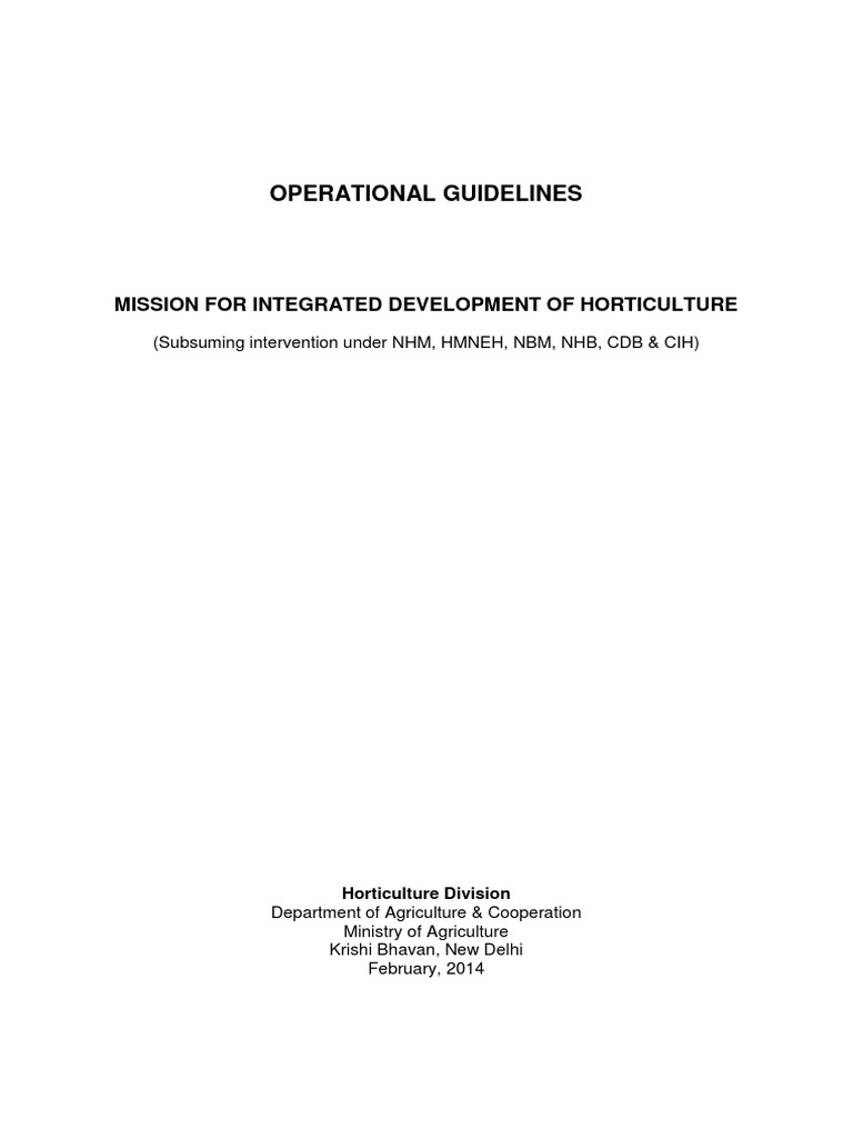 MIDH Guideline | PDF | Plant Nursery | Horticulture