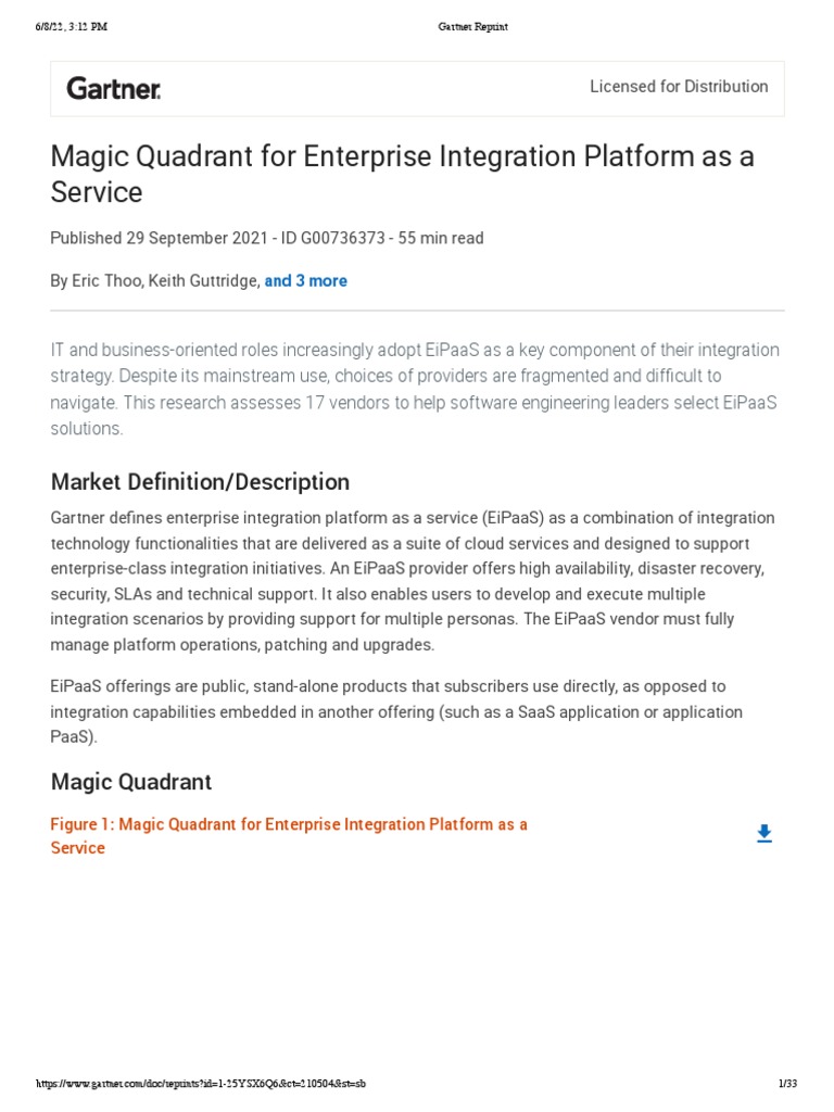 Gartner Reprint 2022 | PDF | Cloud Computing | Software As A Service