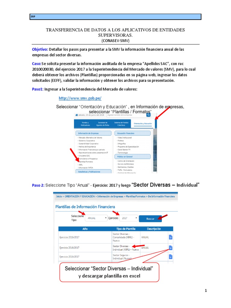 Guía para descargar Plantillas de la SMV | PDF