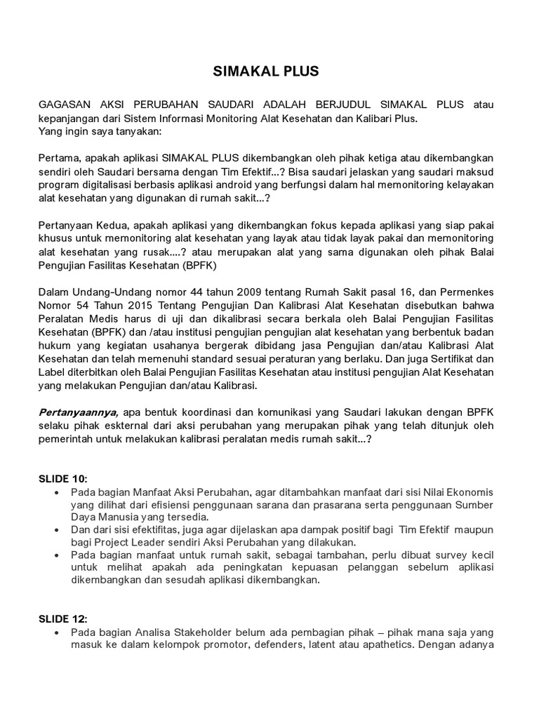 Pertanyaan Simakal Plus | PDF | Bisnis