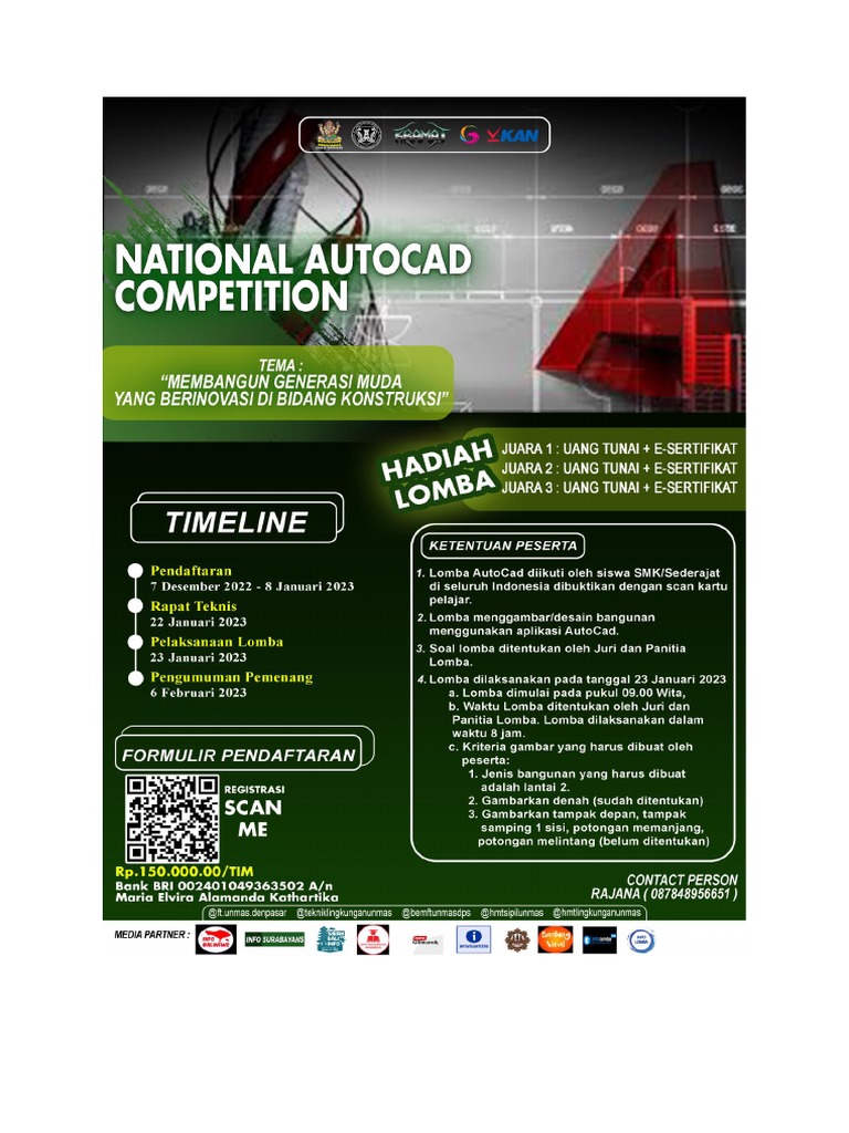 PAMFLET LOMBA NATIONAL AUTOCAD COMPETITION | PDF