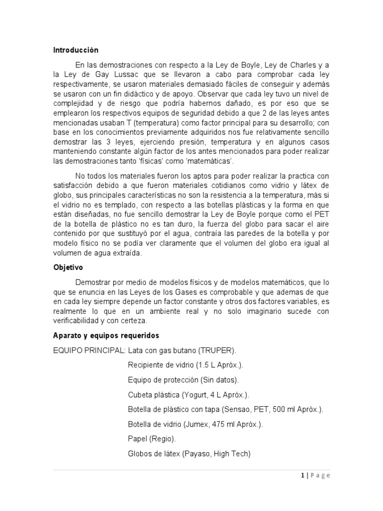 Práctica Por Completar | PDF | Gases | Temperatura