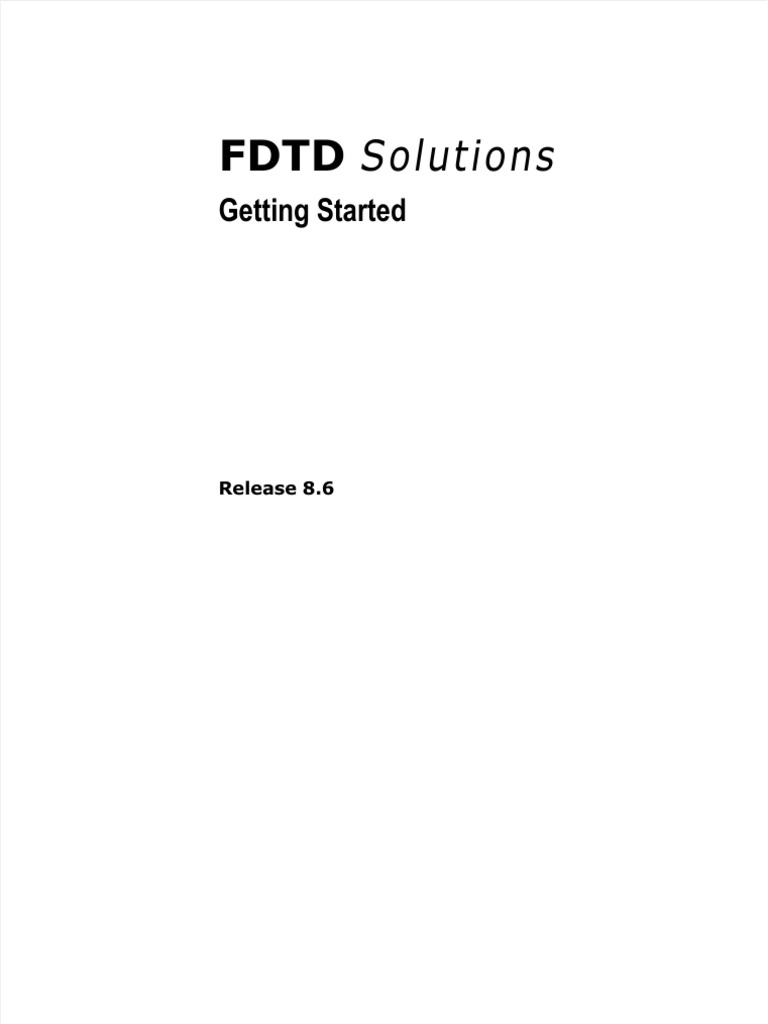 FDTD Solutions- Getting started Release 8.6 | PDF | Window (Computing) | Scattering