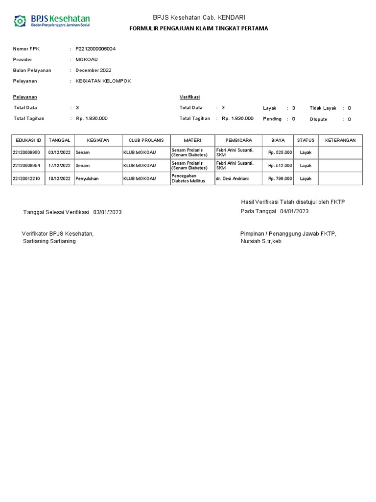 FPK Verifikasi Des | PDF