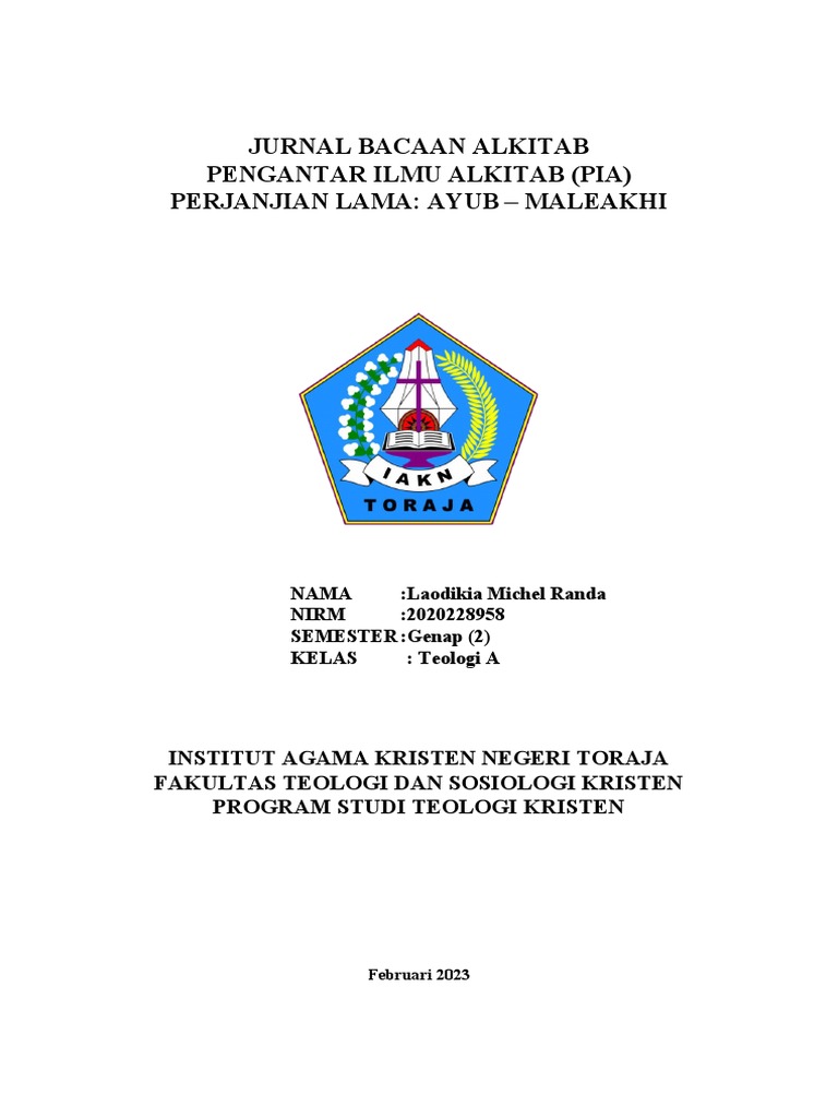 Jurnal Bacaan Alkitab | PDF | Ilmu Sosial | Sejarah