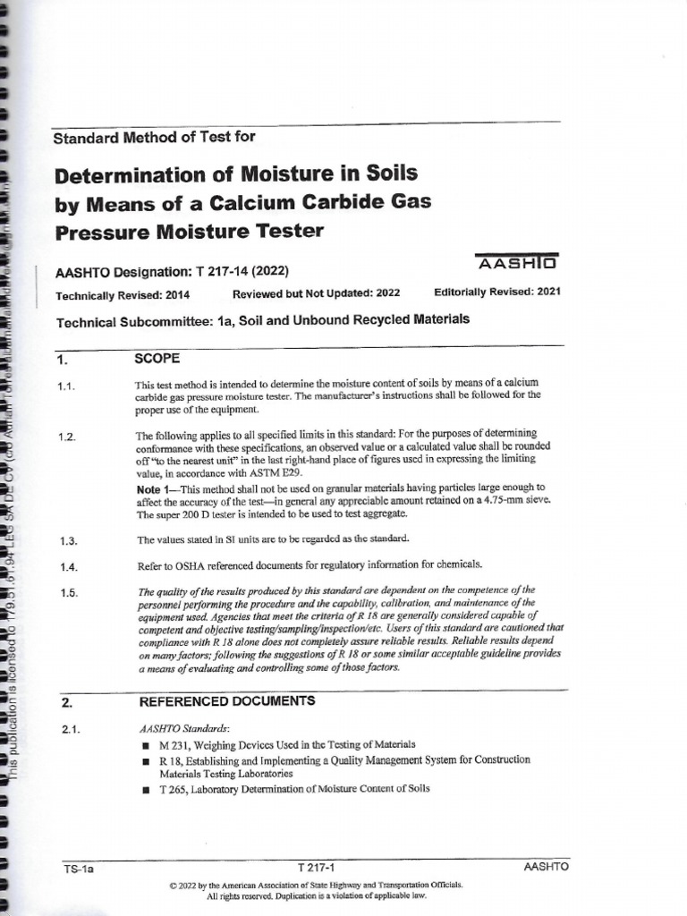 AASHTO T217!14!22 Humedades Speddy | PDF
