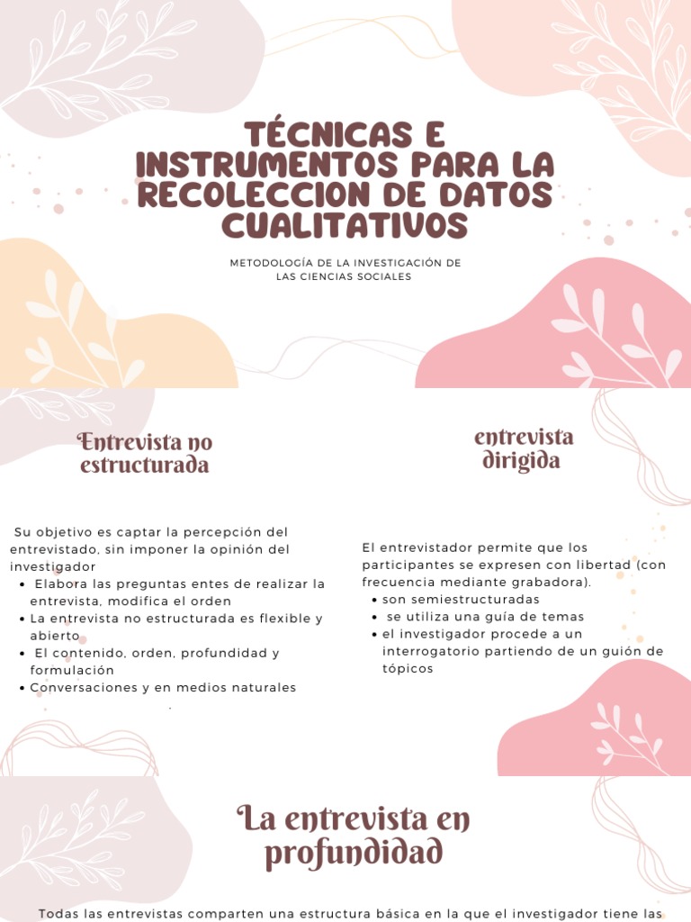 Técnicas e Instrumentos para La Recolección de Datos Cualitativos | PDF | Etnografía | Grupo de ...