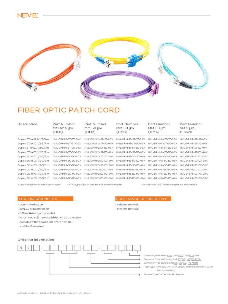 03-Fiber Optic Patch Cord | PDF | Telecommunications Equipment ...