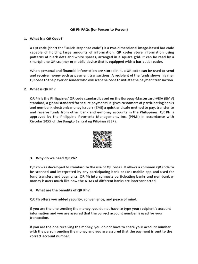 QR PH P2P FAQs | PDF | Qr Code | Emv